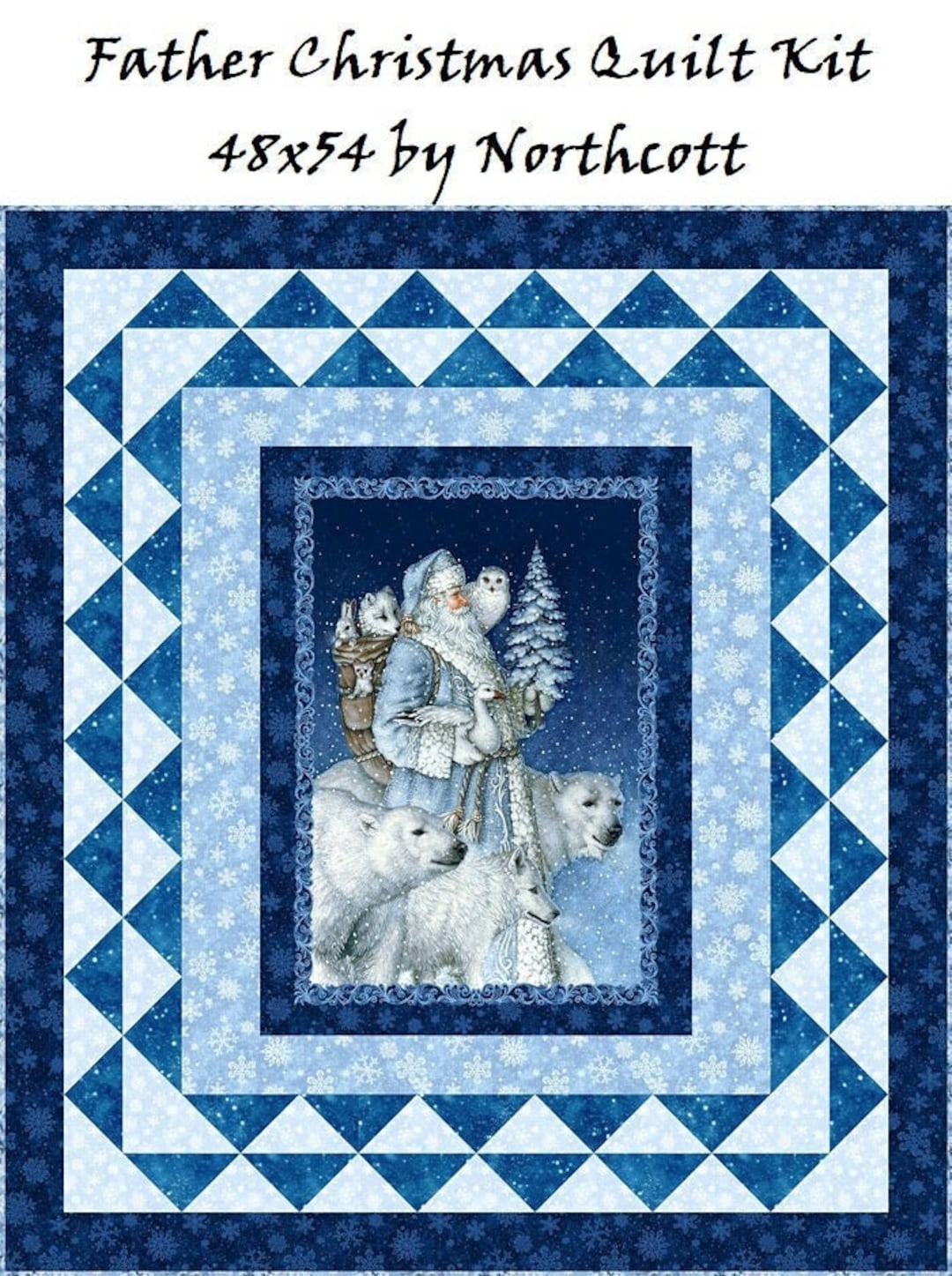 Father Christmas Quilt Kit Collection Forest Holiday by Northcott 48x54 ...