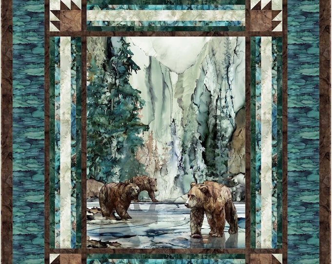 Northern Tracks Bears Quilt Kit 62x72 by Northcott Northern Peaks ...