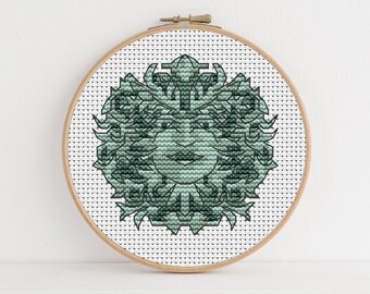 Green Man Motif PDF Instant Download Cross Stitch Pattern - Etsy