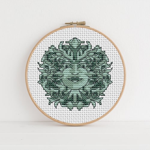 Green Man Cross Stitch Pattern | Etsy