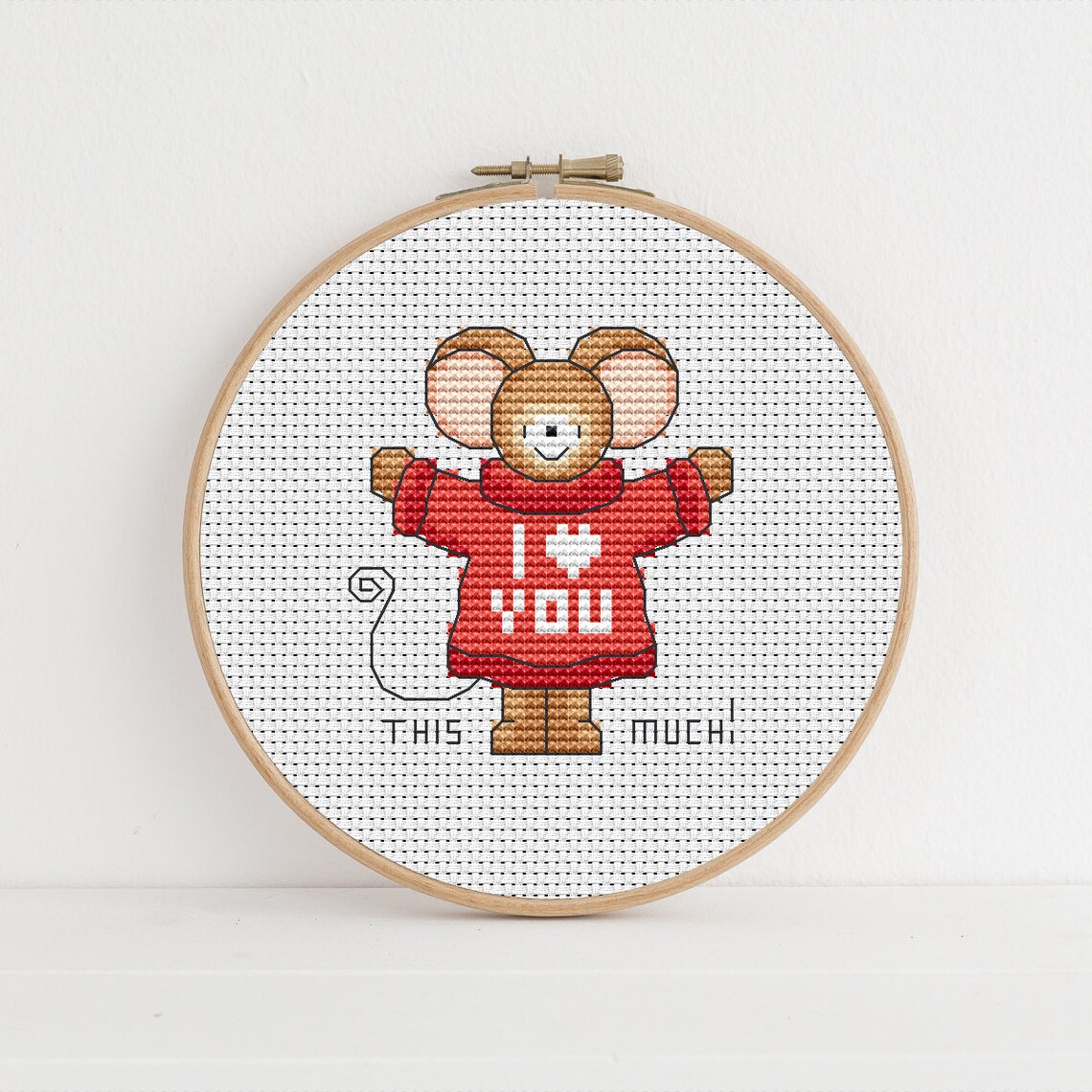 Furry Tales Monty I Love You Mouse Cross Stitch Pattern - Etsy UK