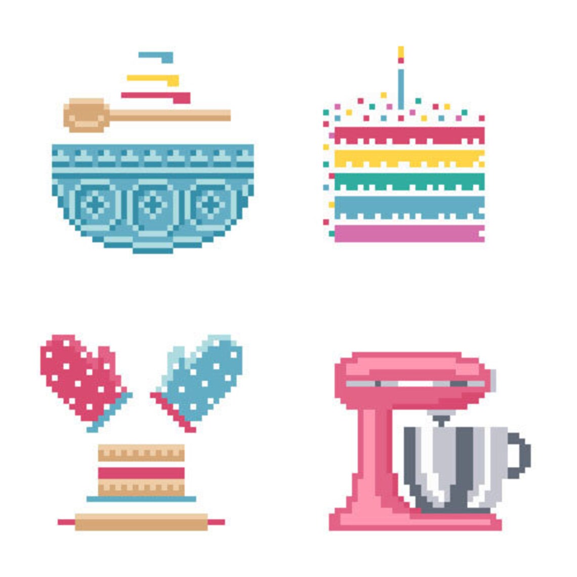 Baking Motifs PDF Instant Download Cross Stitch Pattern - Etsy