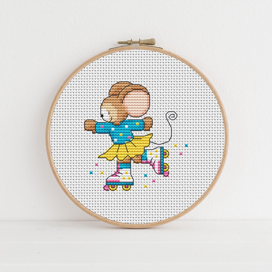 Furry Tales Roller Disco Mouse - Cross Stitch Pattern - Lucie Heaton ...