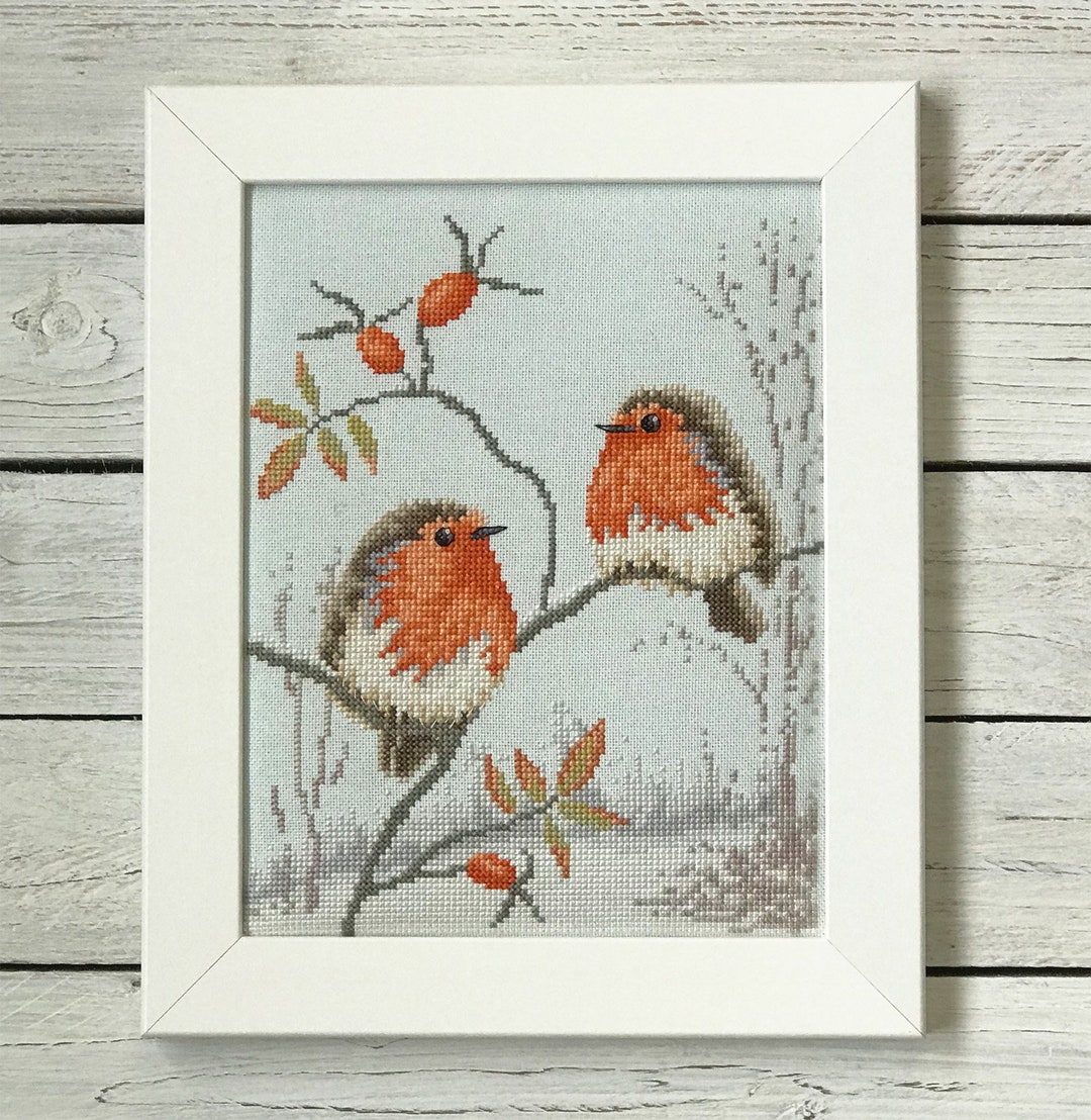 Winter Robins Cross Stitch Pattern by Lucie Heaton, PDF Counted Cross ...