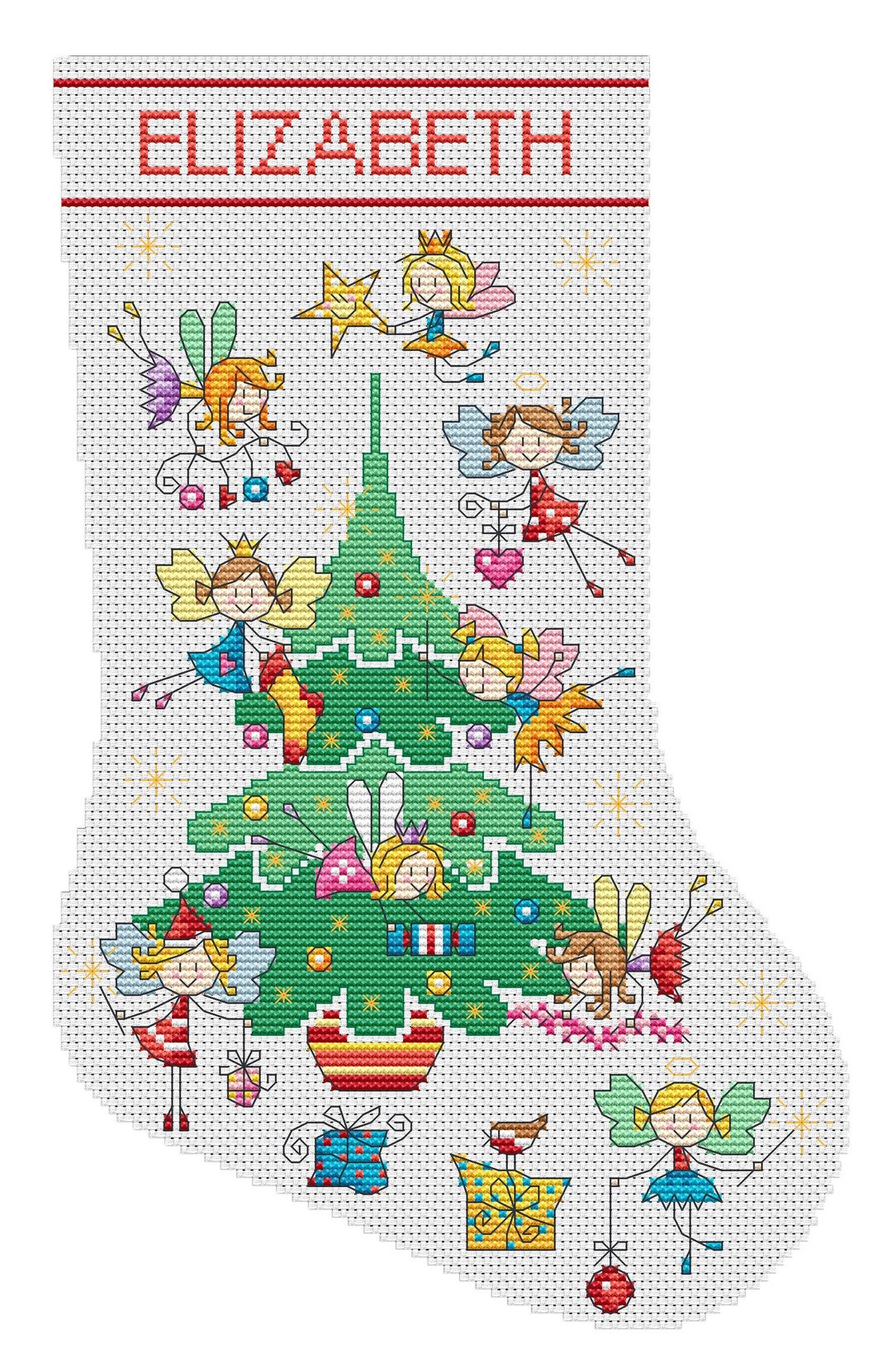 Fairies Small Christmas Stocking Cross Stitch Pattern - Lucie Heaton ...