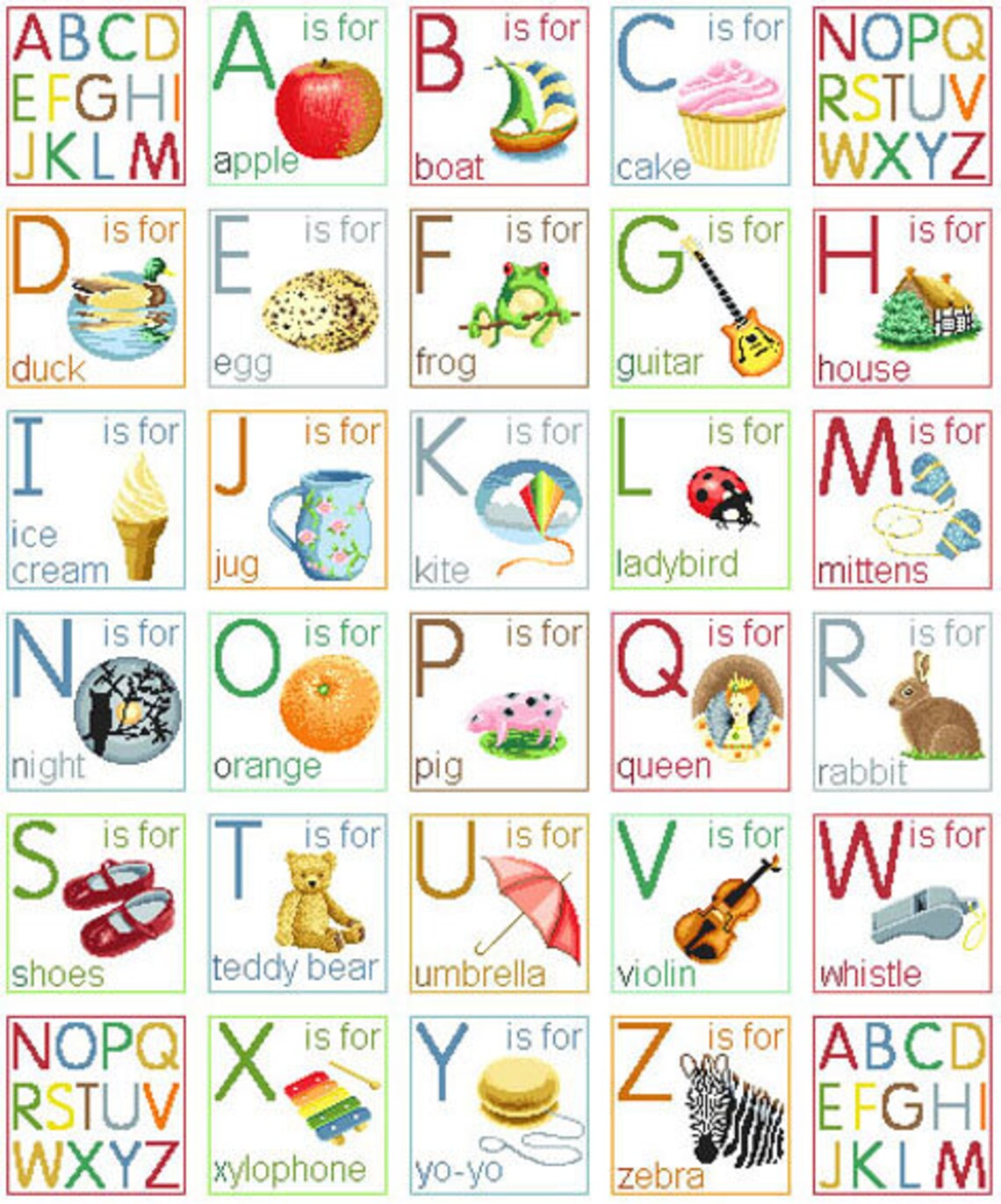 Alphabet Baby Sampler PDF Cross Stitch Pattern by Lucie Heaton | Etsy UK