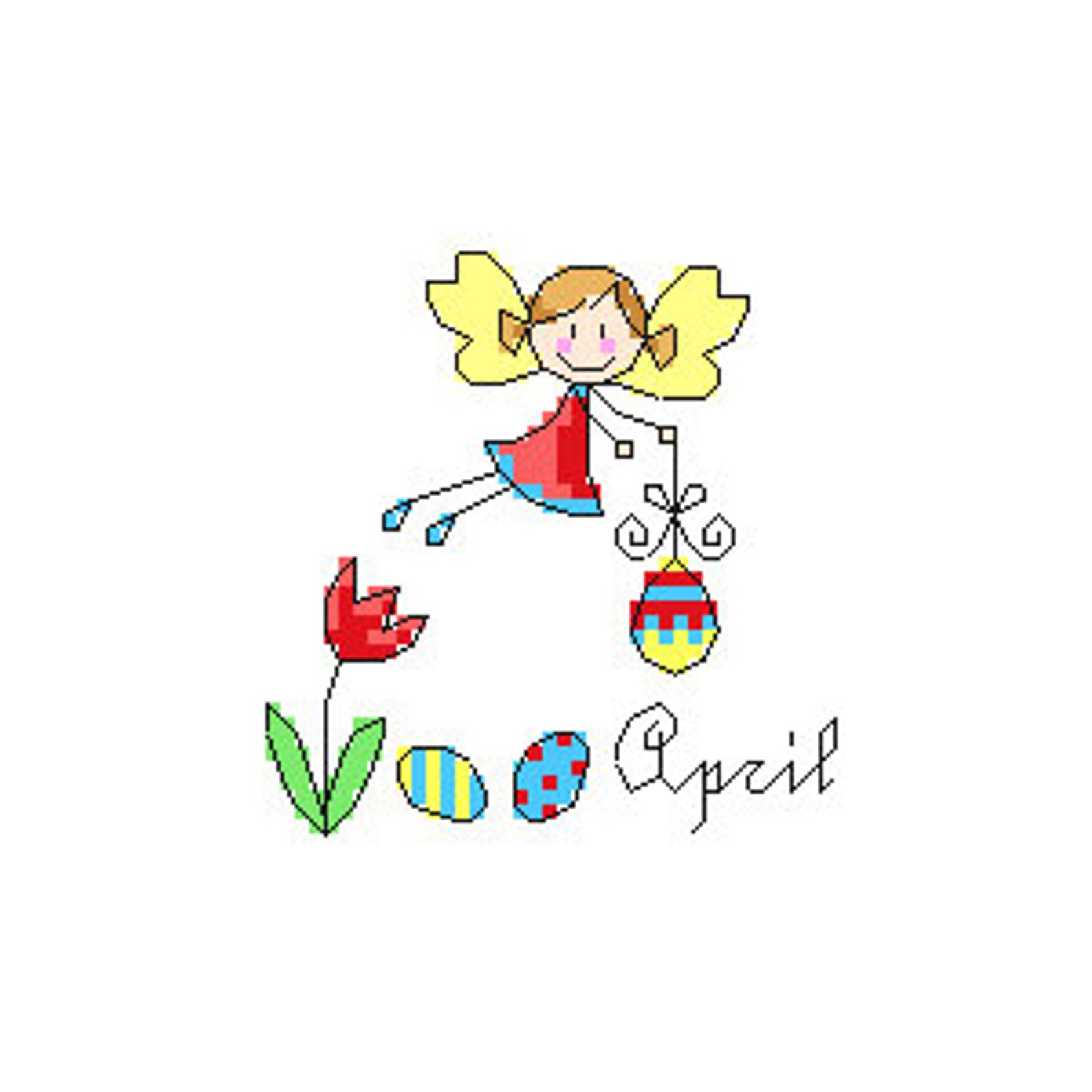 April Fairy / PDF Cross Stitch Pattern - Etsy