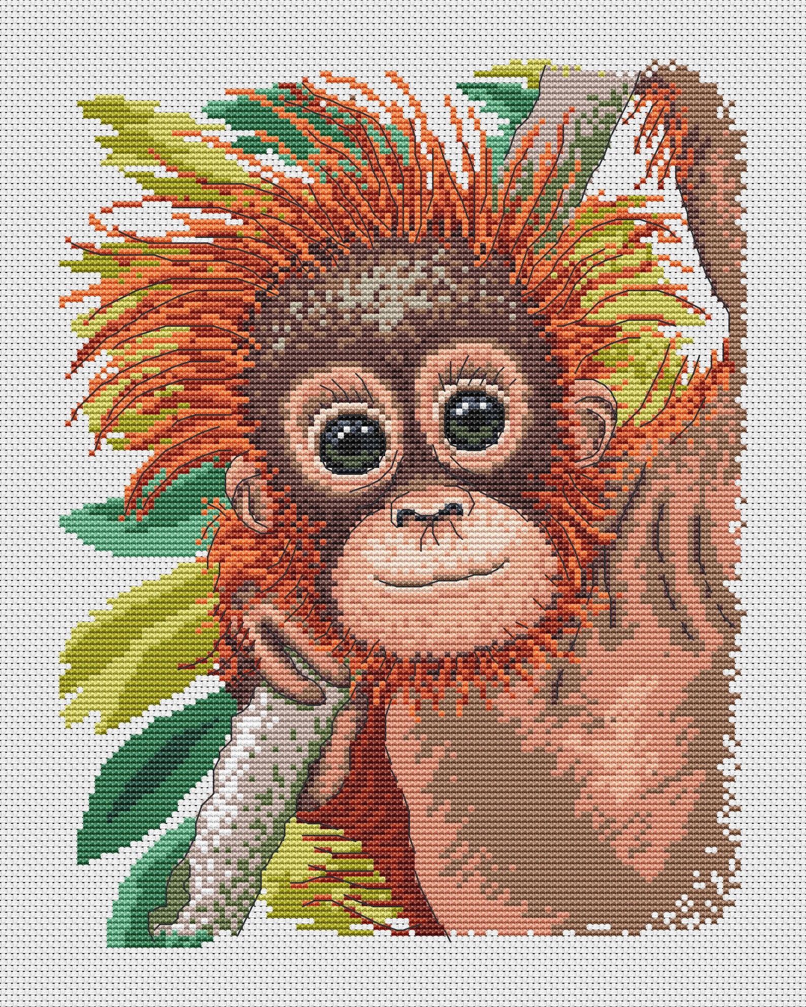 Baby Orangutan / PDF Cross Stitch Pattern - Etsy