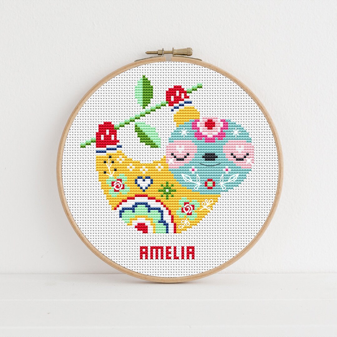 Folk Animals Sloth Cross Stitch Pattern by Lucie Heaton, PDF Counted ...