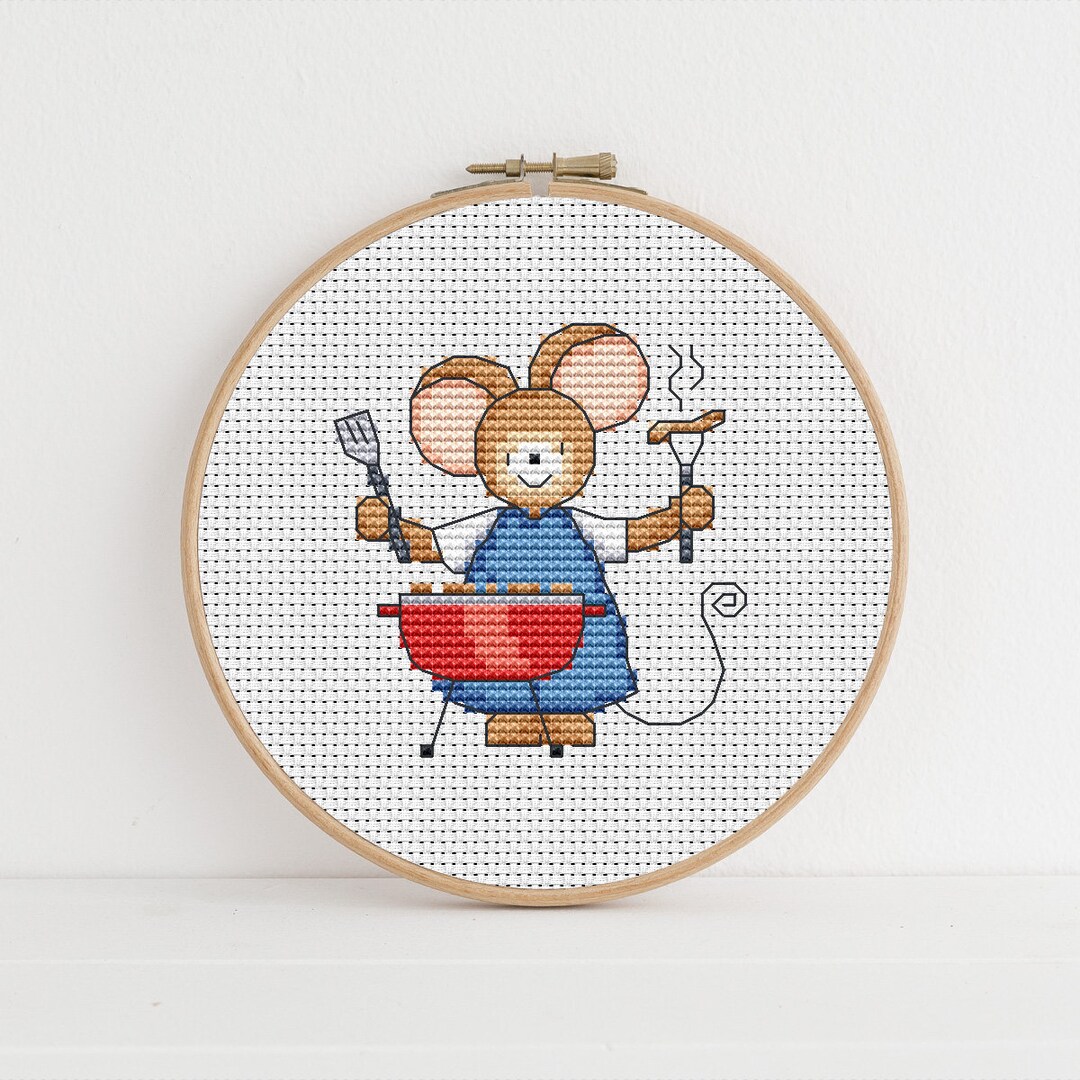 BBQ Mouse, Cross Stitch Pattern, Furry Tales by Lucie Heaton (PDF ...
