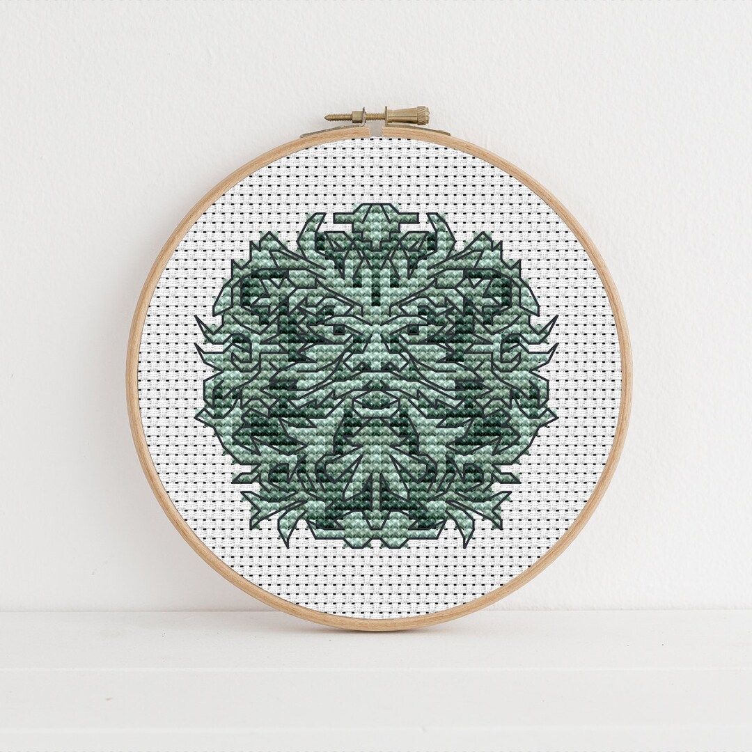 Green Man Motif PDF Instant Download Cross Stitch Pattern - Etsy
