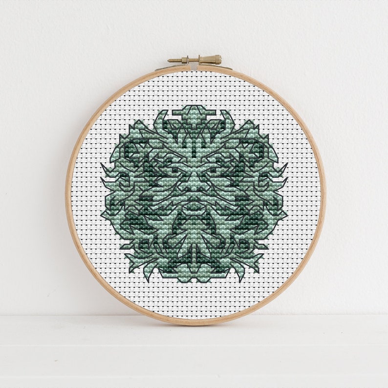 Green Man Motif PDF Instant Download Cross Stitch Pattern - Etsy