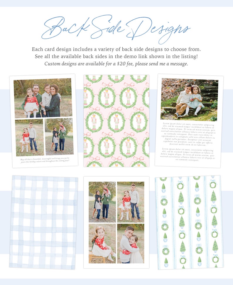 PRINTABLE Christmas Card With Photo, Holiday Card, Photo Card, Garland ...