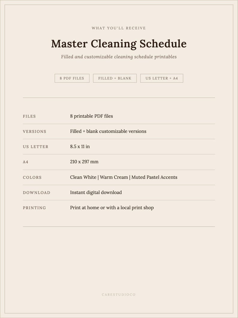 ADHD Cleaning Schedule Printable | Home Reset Checklist | Weekly ...