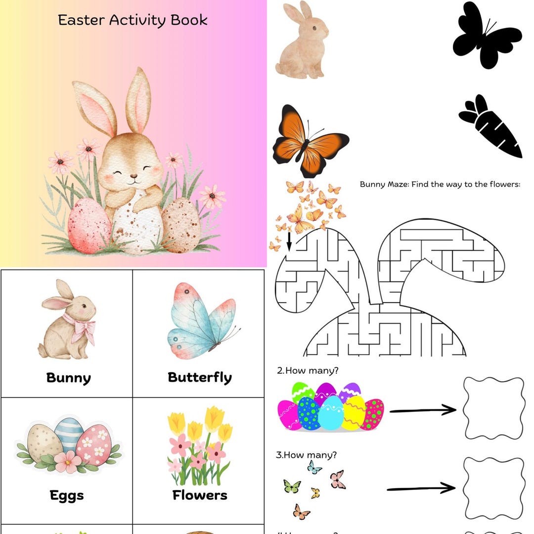 Easter Activity Book for Kids | Printable Easter Worksheets | Spring ...