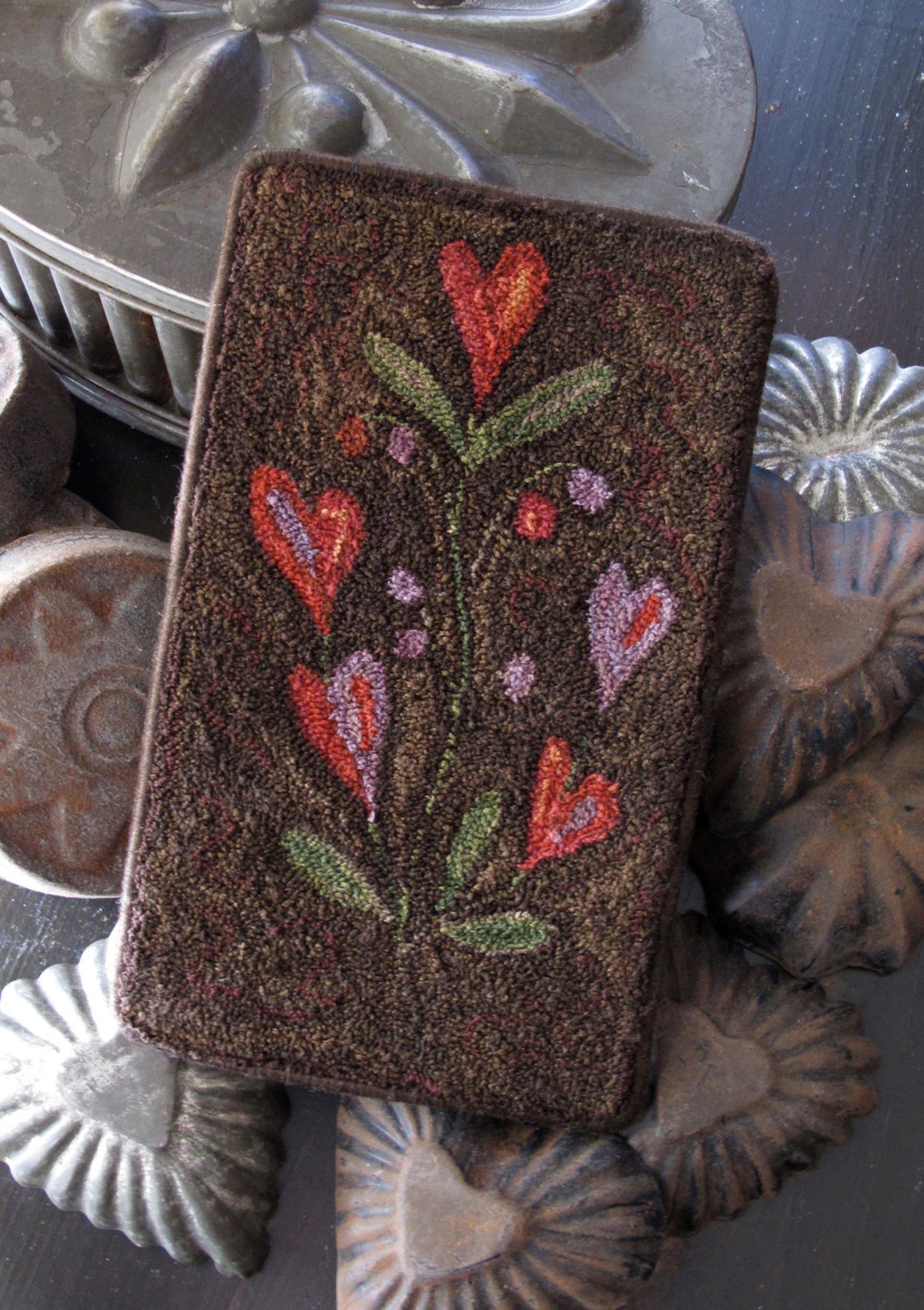 Goos Nest Heart Bouquet Punchneedle Embroidery Pattern - Etsy