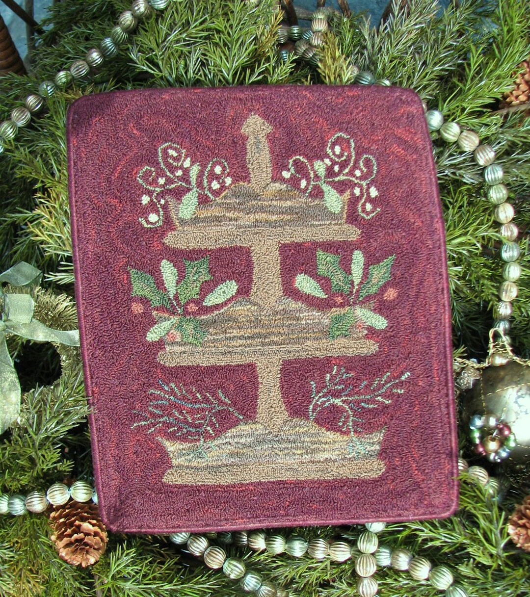 Goos Nest Holiday Trays Punchneedle Embroidery Pattern - Etsy