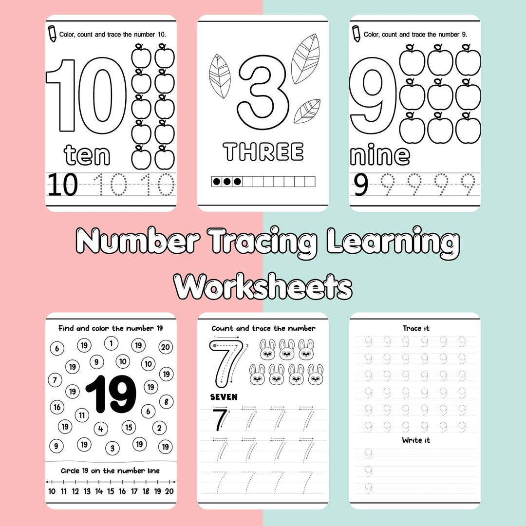 Numbers Coloring Book for Kids Printable, 91 Pages Number Tracing and ...
