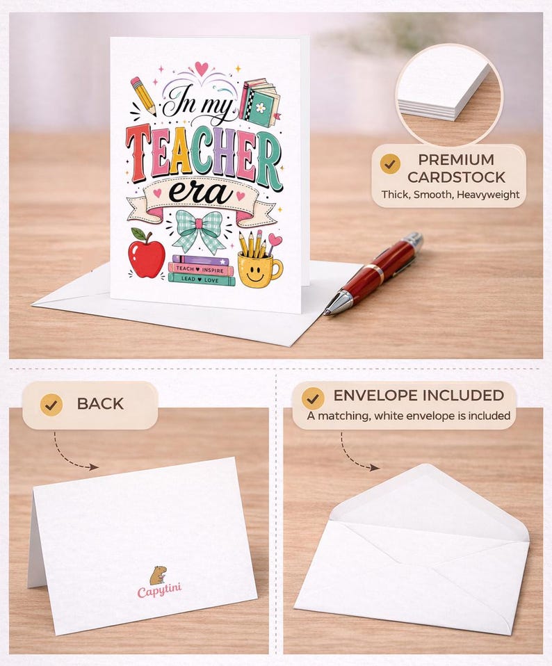 In My Teacher Era Greeting Card Teacher Appreciation Card Cute Thank ...
