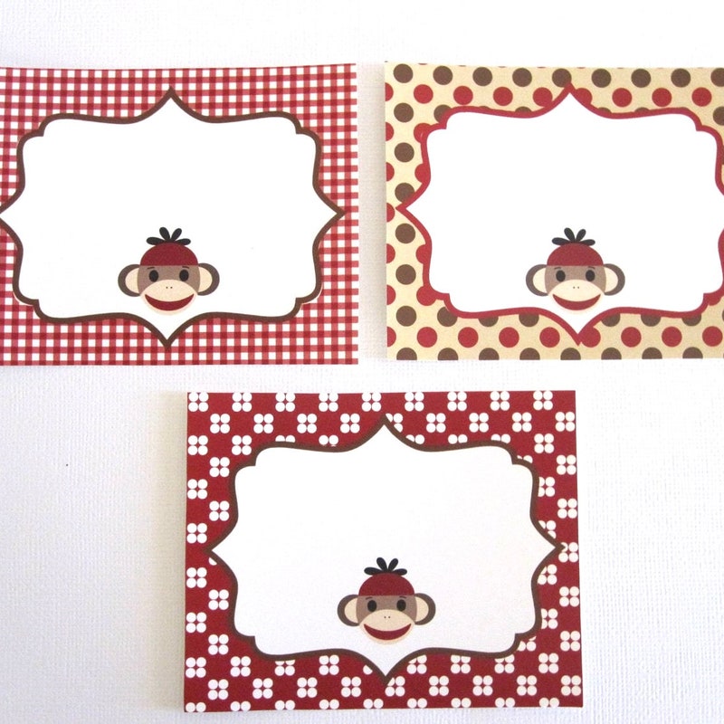 Sock Monkey Labels - Etsy