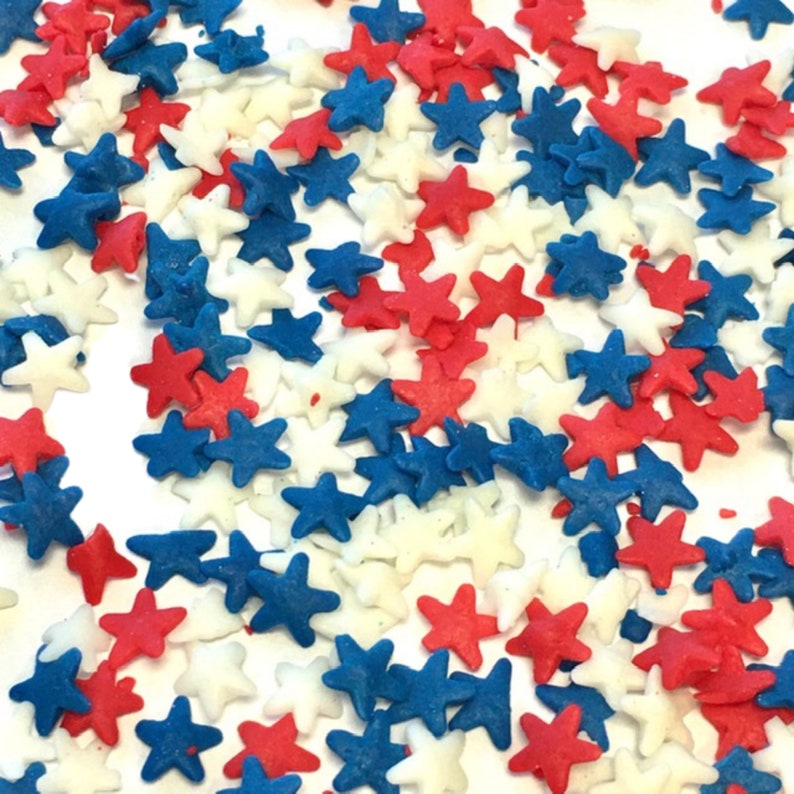 Edible Confetti Stars ~ Star Sprinkles ~ Red White Blue Stars ~ Cupcake ...