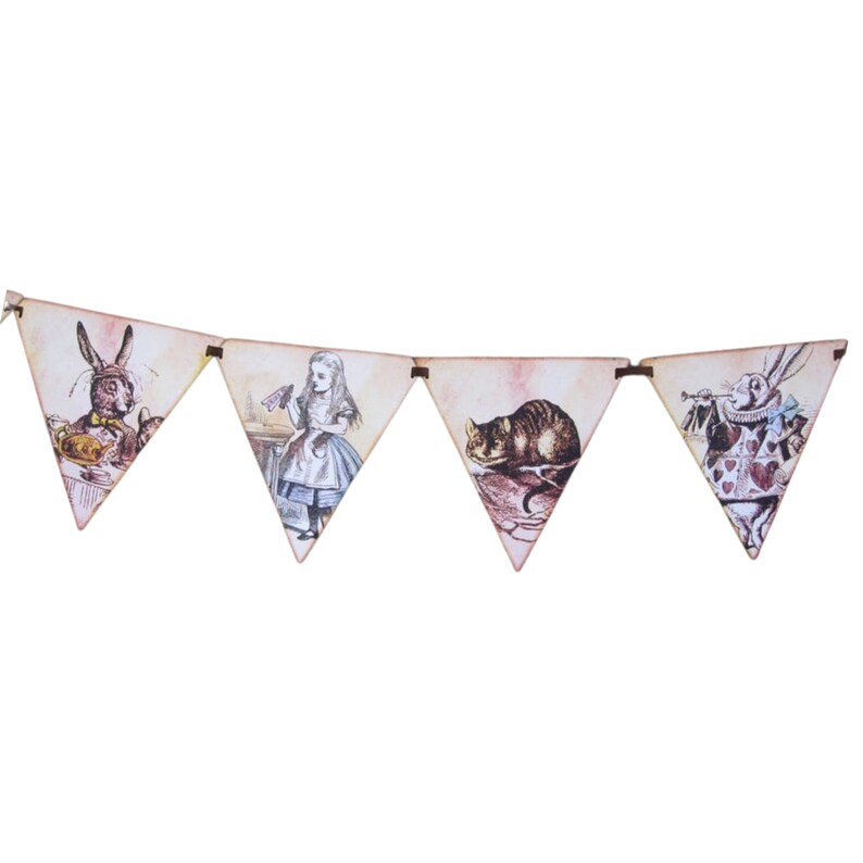 Alice in Wonderland Inspired Flag Pennant Banner - Etsy