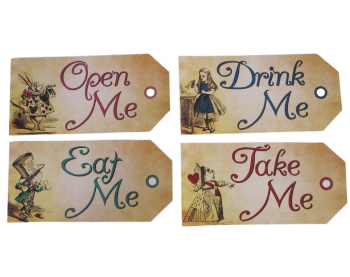 Eat Me Tags Drink Me Tags Take Me Tags Open Me Tags alice and ...