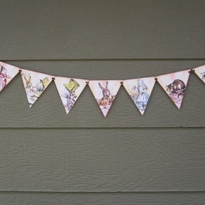 Alice in Wonderland Inspired Flag Pennant Banner - Etsy