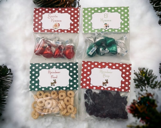 Christmas Treat Bag Toppers Christmas Favor Bags Christmas Gift Giving ...
