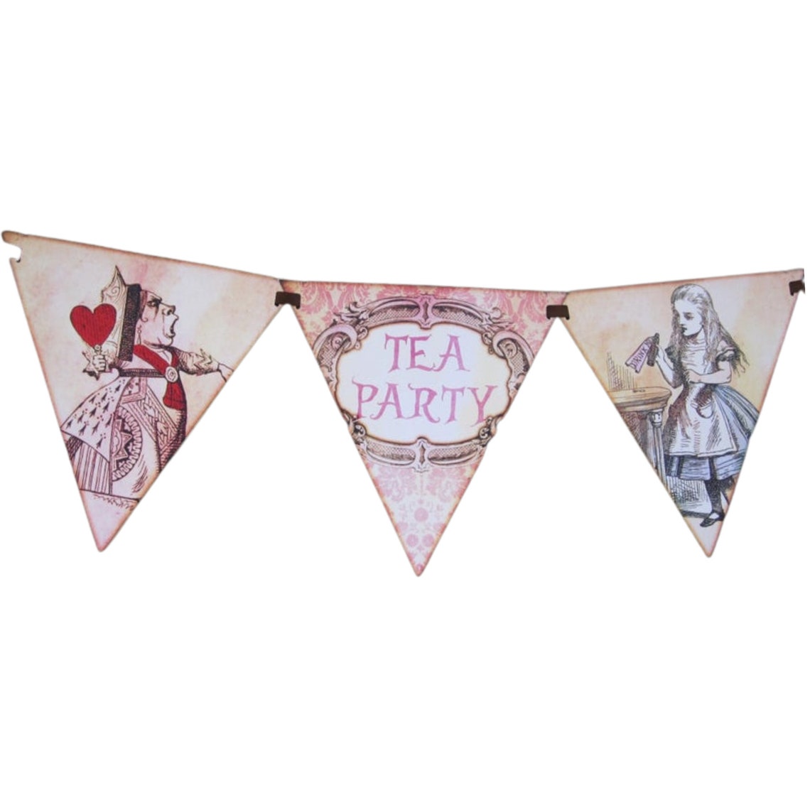 Tea Party Flag Pennant Banner alice in Wonderland - Etsy