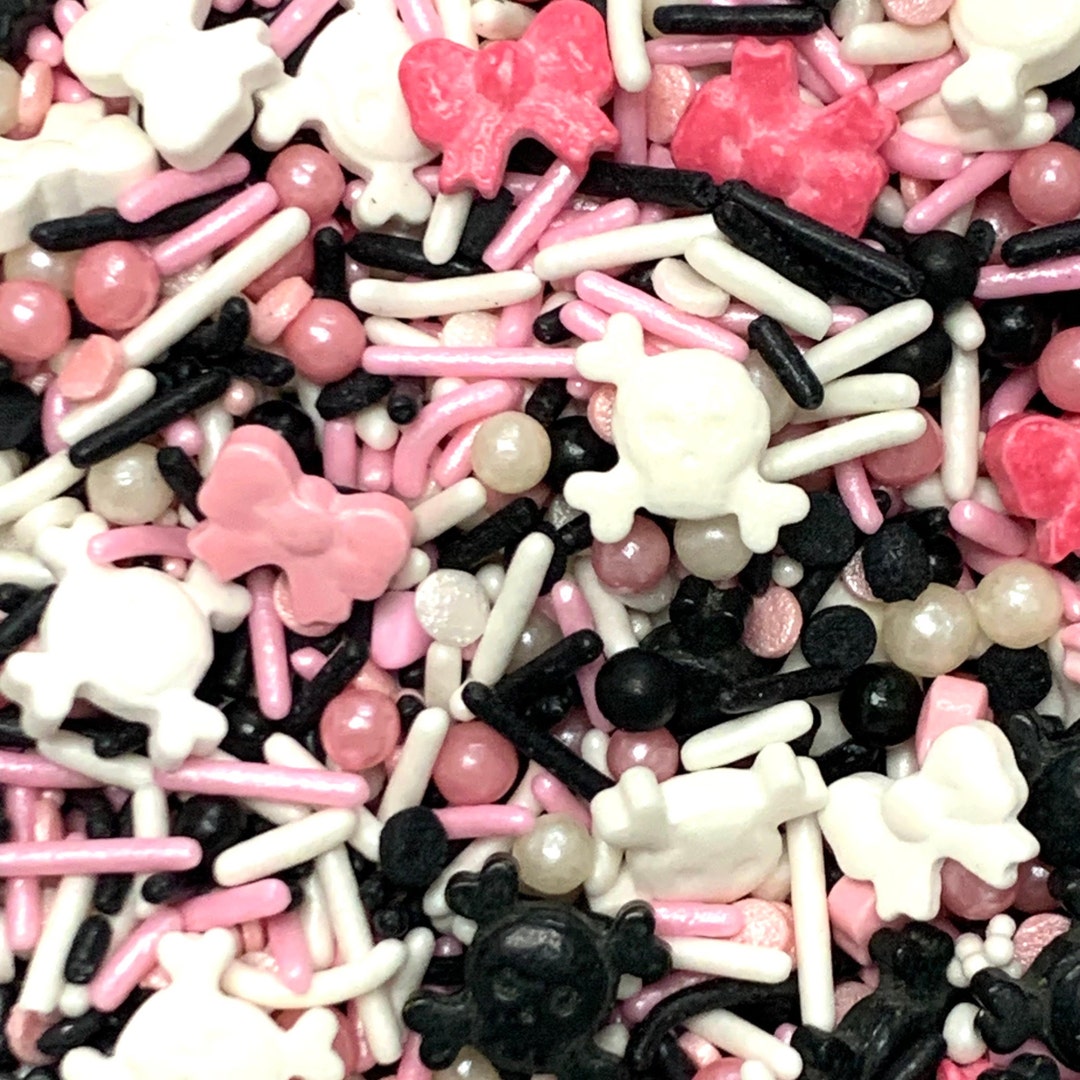 Skulls & Bows ~ Cross Bone Sprinkles ~ Halloween Sprinkles ~ Cupcake ...