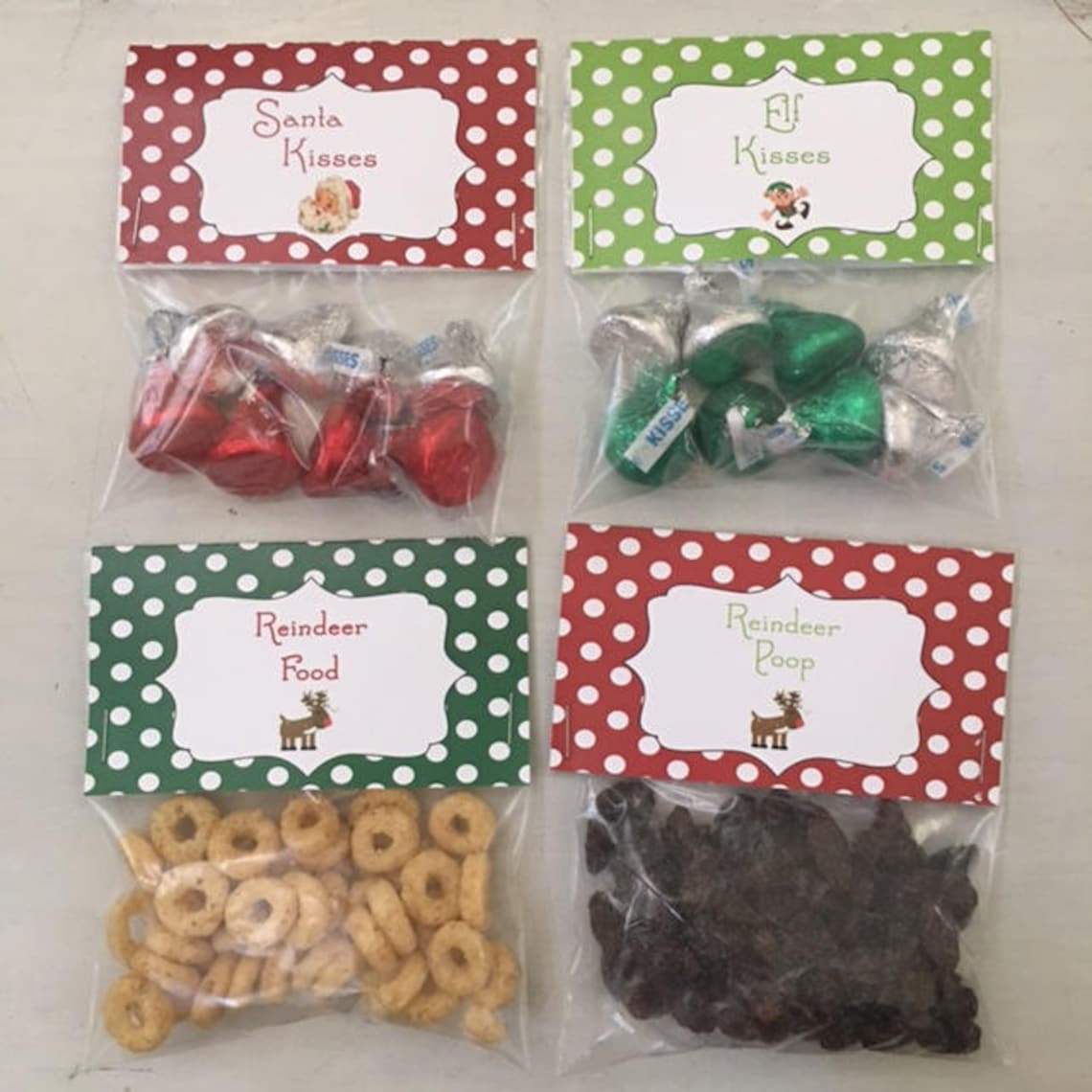 Christmas Treat Bag Toppers Christmas Favor Bags Christmas - Etsy