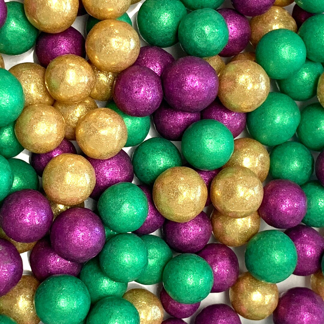 Mardi Gras ~ Sprinkles ~ 8mm ~ Metallic Balls ~ Edible Dragee - Etsy