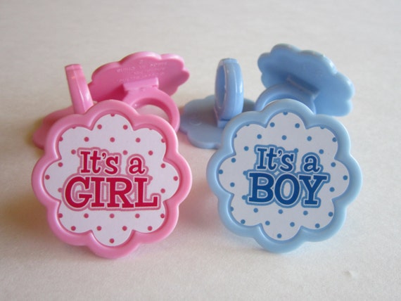 Gender Reveal ~ Cupcake Toppers ~ Baby Shower ~ Its a Boy ~ Its a Girl ...