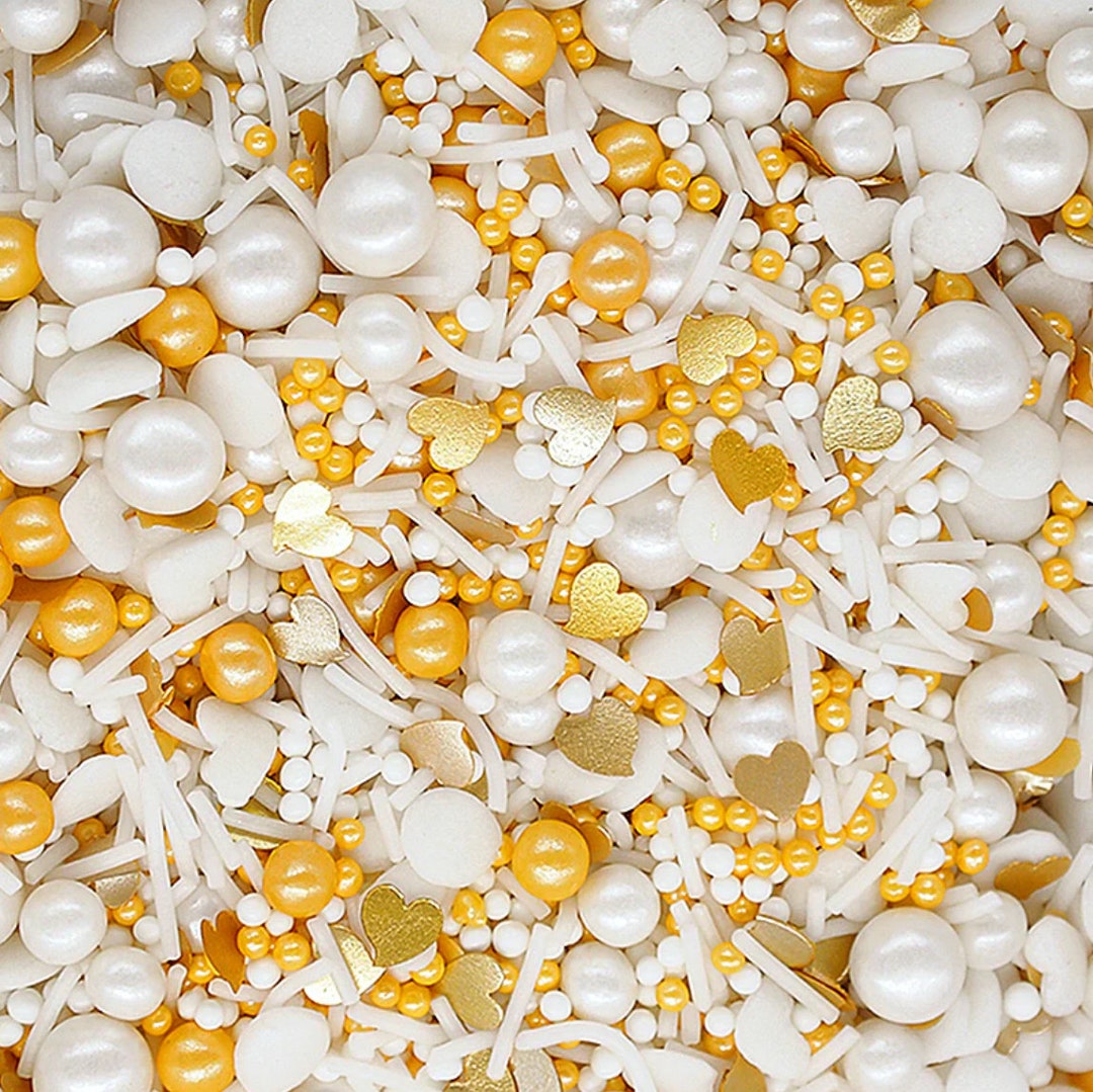 All Natural Sprinkles ~ Pure Love ~ Gold & White Sprinkles ~ Natural ...