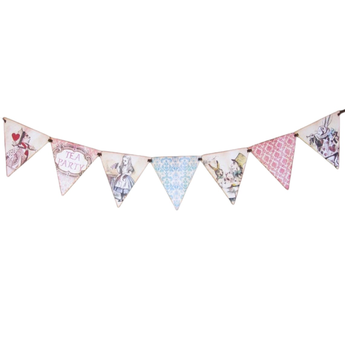 Tea Party Flag Pennant Banner (alice in Wonderland) - Etsy