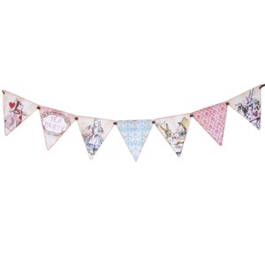 Tea Party Flag Pennant Banner (alice in Wonderland) - Etsy