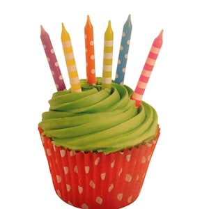 Striped Polka Dot Birthday Candles - Your Choice of Colors - Etsy