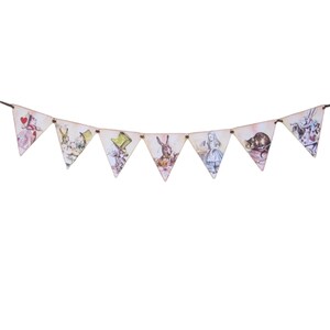 Alice in Wonderland Inspired Flag Pennant Banner - Etsy
