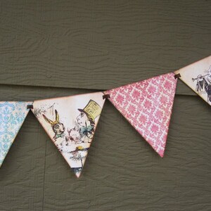 Tea Party Flag Pennant Banner (alice in Wonderland) - Etsy
