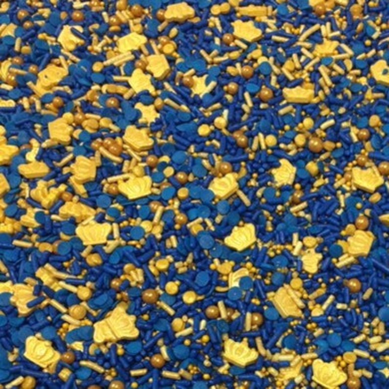 Prince Sprinkles ~ Blue Gold Sprinkle Mix ~ Gold Crown ~ Birthday ...