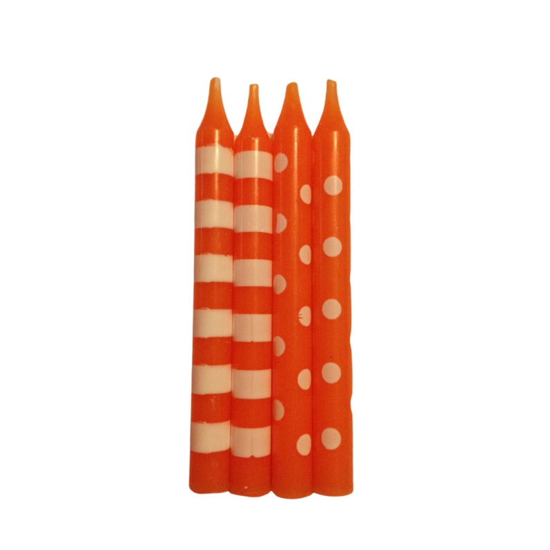 Striped Polka Dot Birthday Candles Your Choice of Colors - Etsy