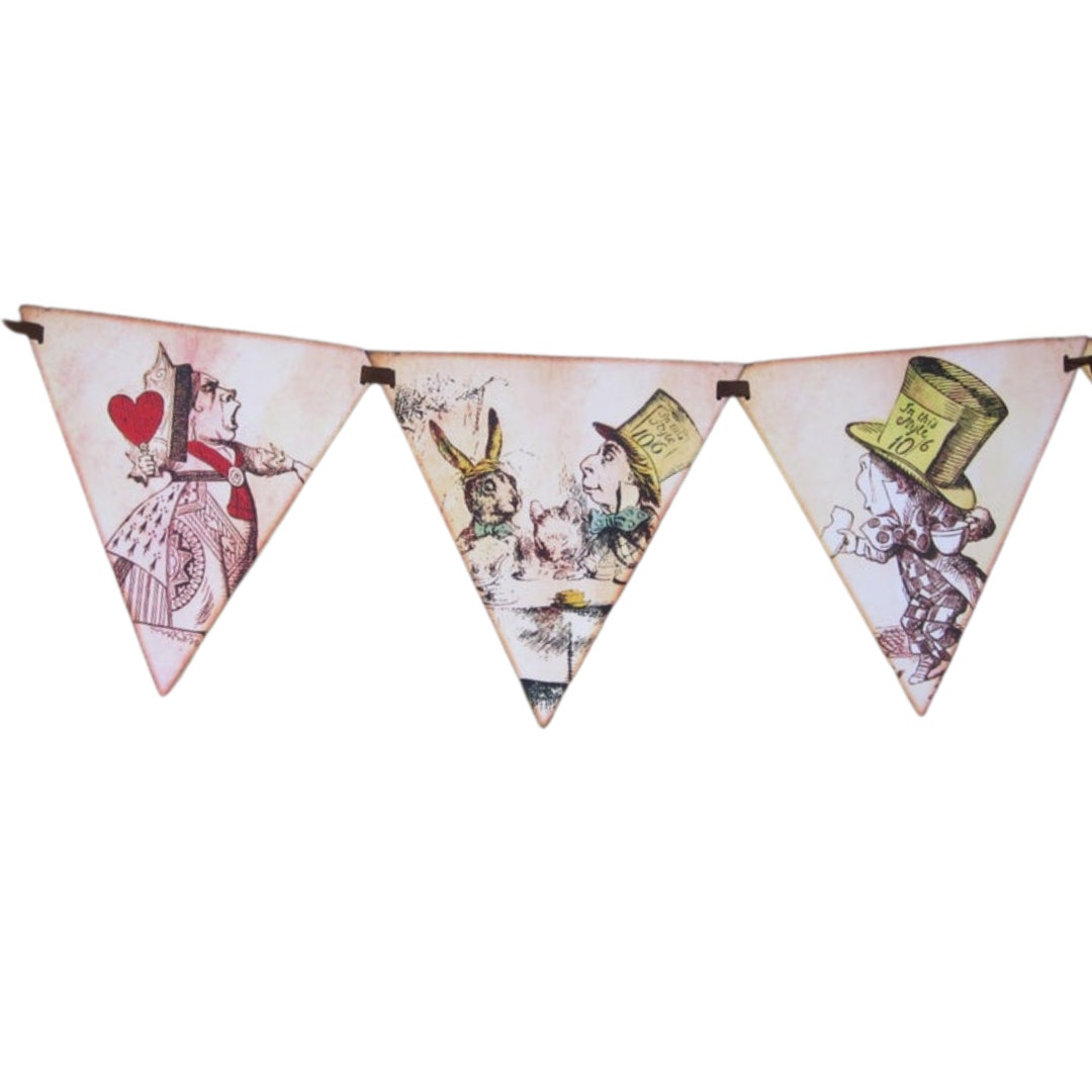 Alice in Wonderland Inspired Flag Pennant Banner - Etsy