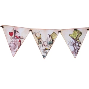 Alice in Wonderland Inspired Flag Pennant Banner - Etsy