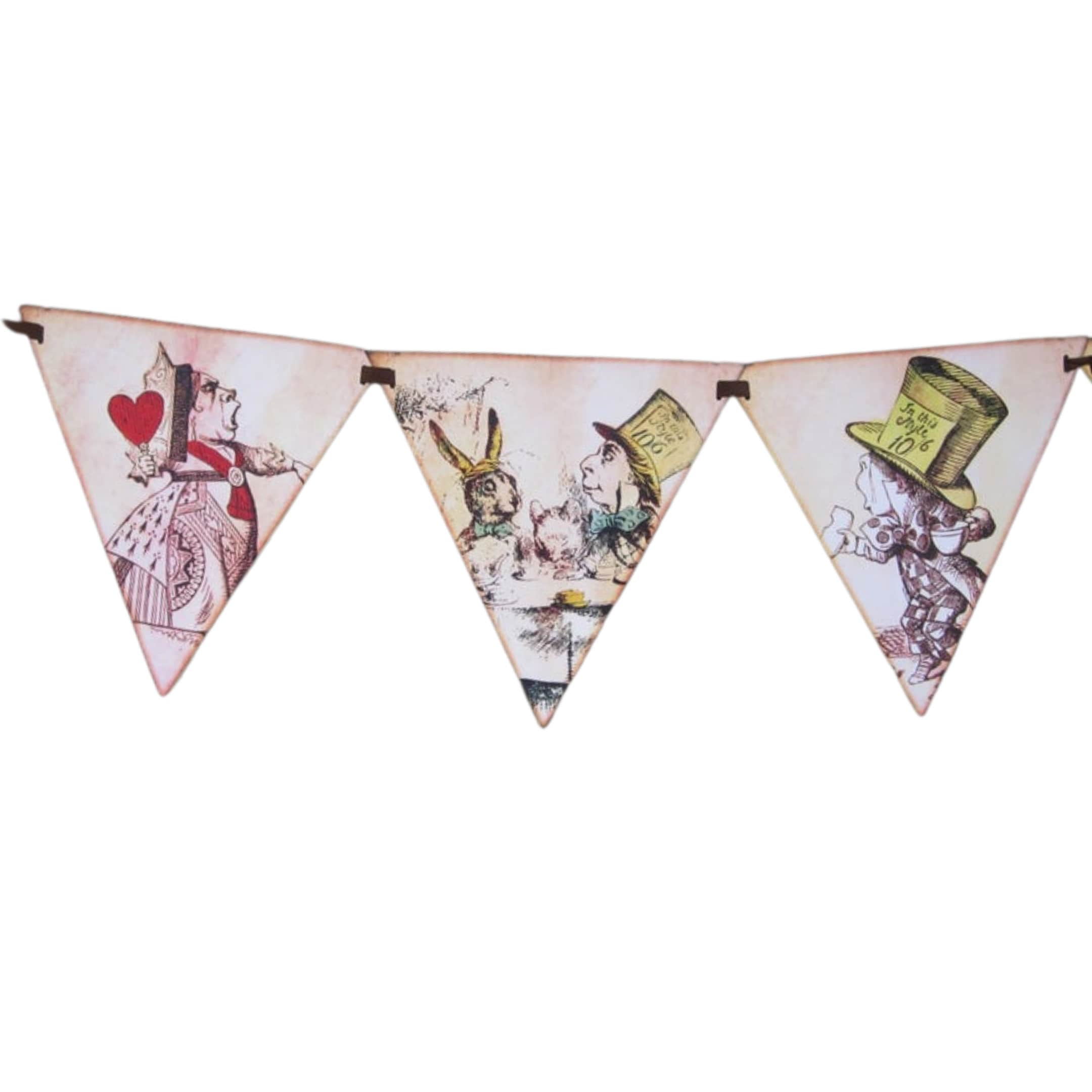 Alice in Wonderland Inspired Flag Pennant Banner - Etsy UK