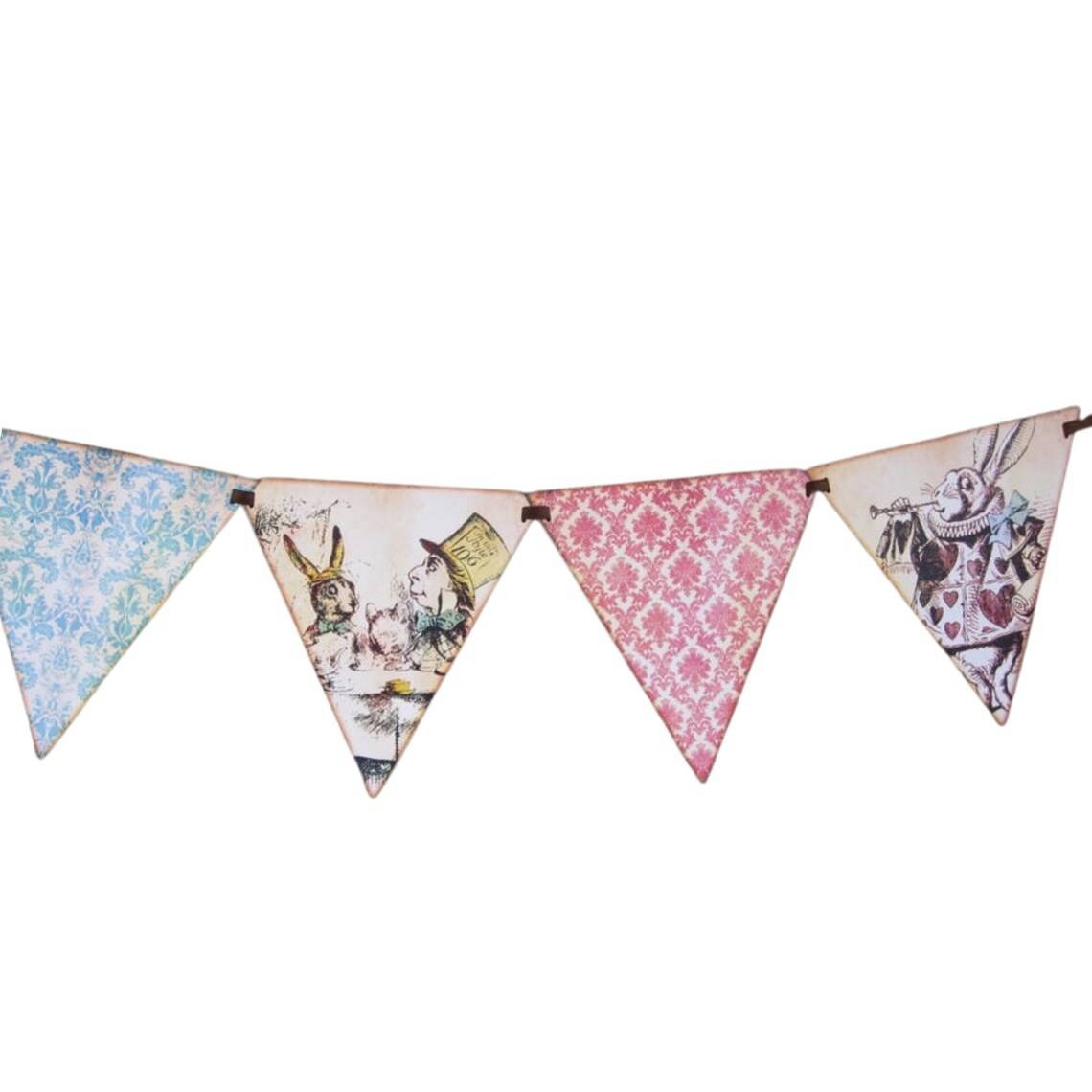 Tea Party Flag Pennant Banner alice in Wonderland - Etsy