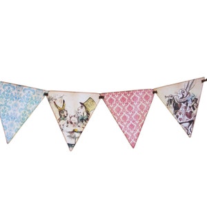 Tea Party Flag Pennant Banner (alice in Wonderland) - Etsy