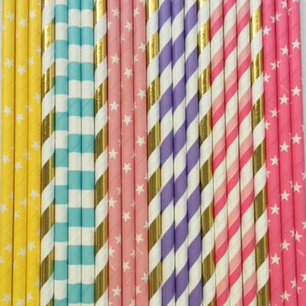 Pastel Paper Straw - Etsy