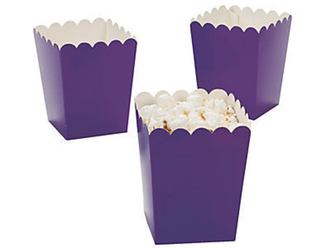 Popcorn Box ~ Mini ~ Purple ~ Favor Box ~ Set of 6 ~ Party Favor Box - Etsy