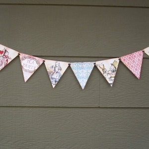 Tea Party Flag Pennant Banner (alice in Wonderland) - Etsy